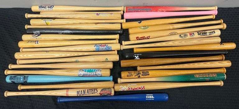 Group of MLB and Minor League Mini Bats - Matthew Bullock Auctioneers
