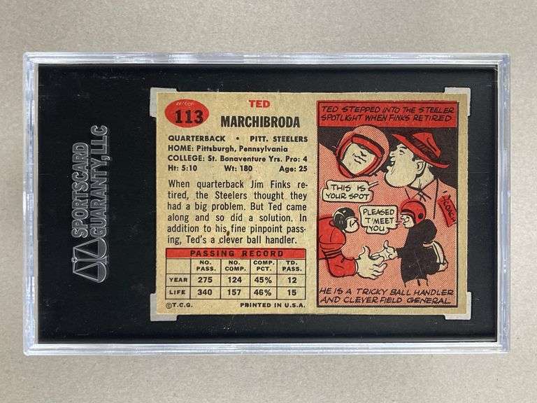 1957 Topps Football Ted Marchibroda #113 SGC 7.5 - Matthew Bullock ...