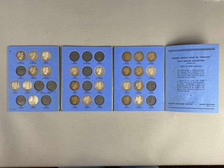 1892-1903 No. 1 Barber, Liberty Head, or Morgan Half Dollar Whitman ...