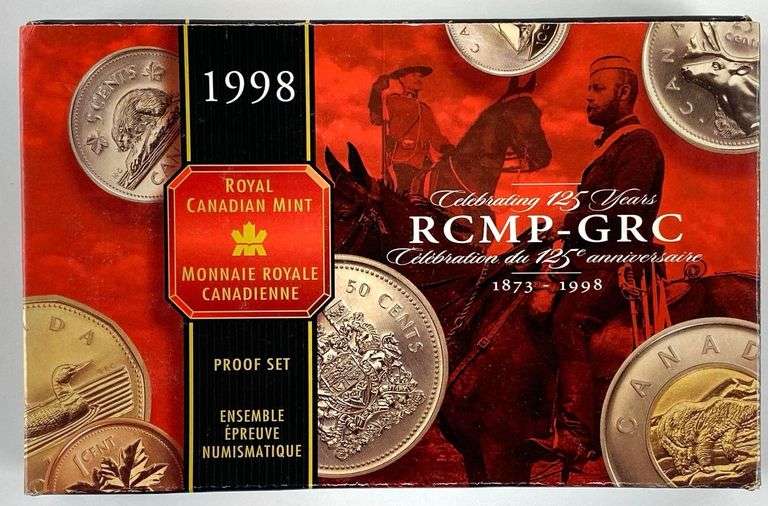 1998 Royal Canadian Mint Celebrating 125 Years RCMP- GRC Coin Proof Set ...