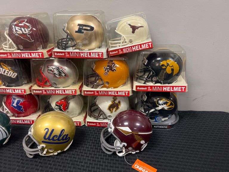 Group of Collegiate Riddell Mini Football Helmets - Matthew Bullock ...