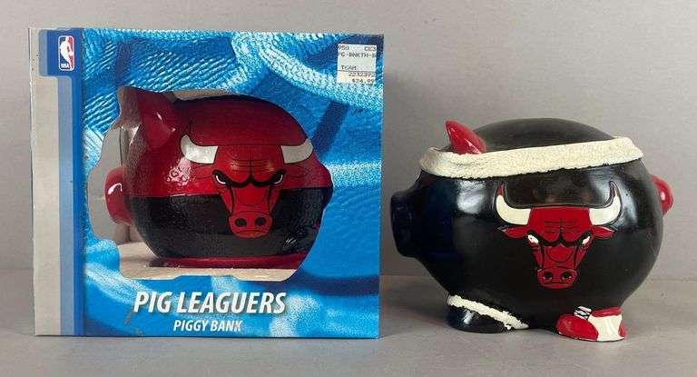 Group of Forever Collectibles Pig Leaders Chicago Bulls Piggy Banks ...