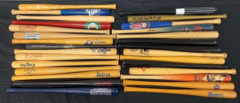 Group of MLB and Minor League Mini Bats - Matthew Bullock Auctioneers