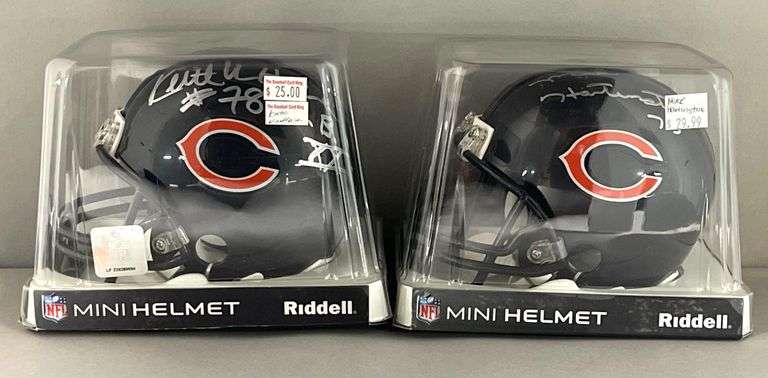 2 - Chicago Bears Signed Mini Helmets - Matthew Bullock Auctioneers