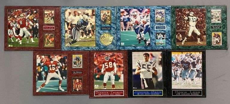 Group of 8 NFL Iconic Player Plaques - Matthew Bullock Auctioneers