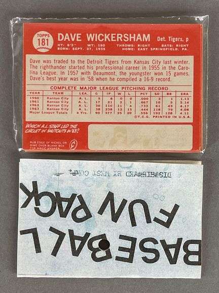 1964 Topps Baseball West Corps Cello Fun Pack - Matthew Bullock Auctioneers