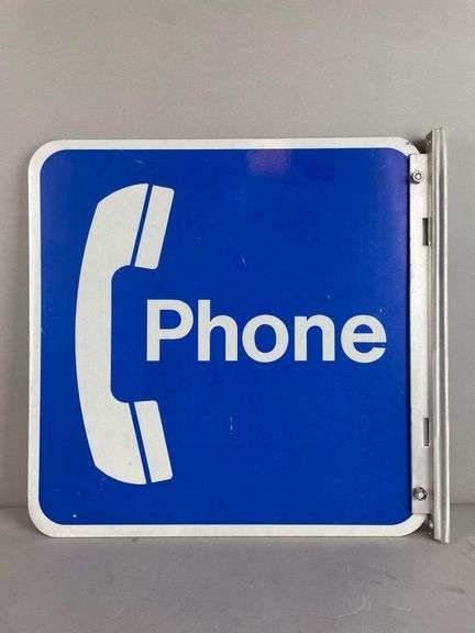 Double Sided Metal Payphone Advertising Sign - Matthew Bullock Auctioneers