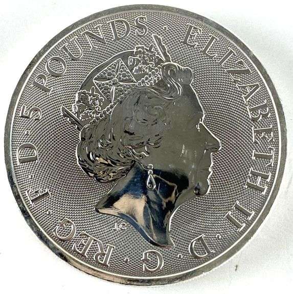 2021 Great Britain 5 Pound The Queens Beasts 2 oz .999 Fine Silver Coin ...