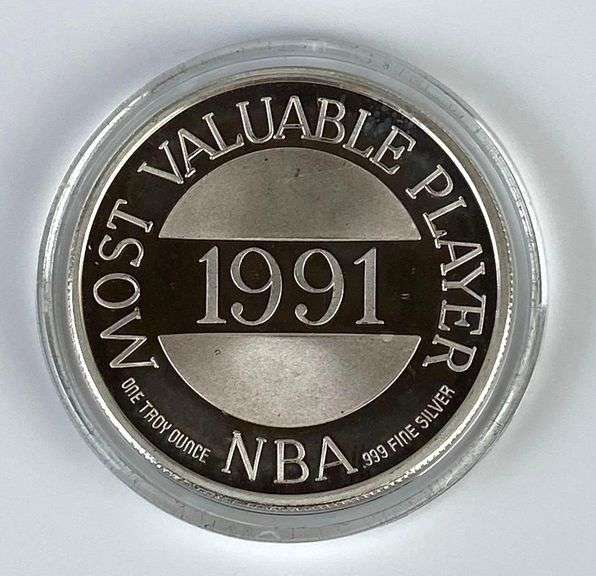 1991 NBA Michael Jordan 1oz .999 Fine Silver Round - Matthew Bullock ...