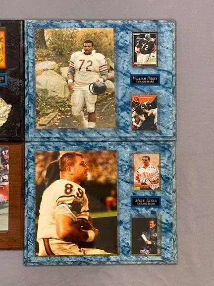 Group of 4 NFL Chicago Bears Players Plaques - Matthew Bullock Auctioneers