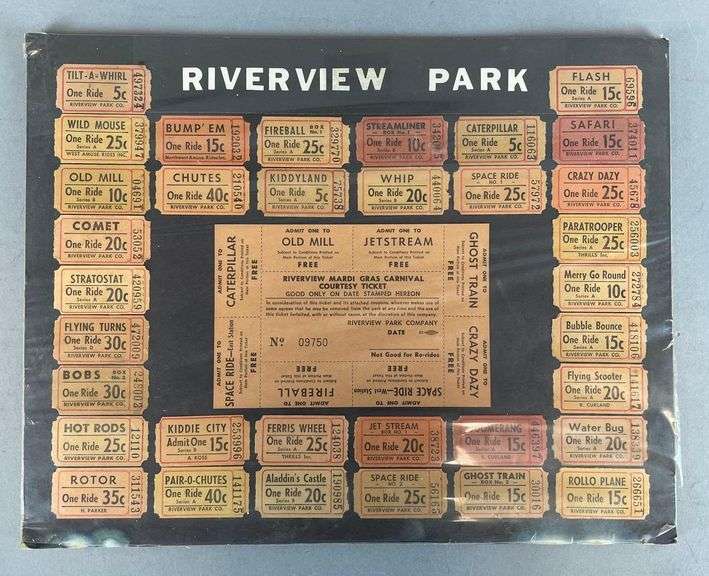Group of Vintage Riverview Park Admission Tickets - Matthew Bullock ...