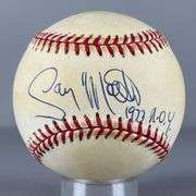 Gary Mathews Signed Official MLB NL Rawlings Baseball with Inscription ...