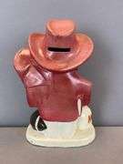 Nebraska Go Big Red Plaster Bank - Matthew Bullock Auctioneers