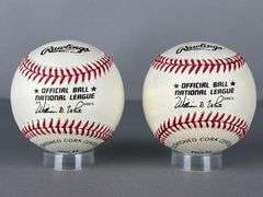 2 - Mark Lemke and Terry Pendleton Signed Official MLB NL Baseballs ...