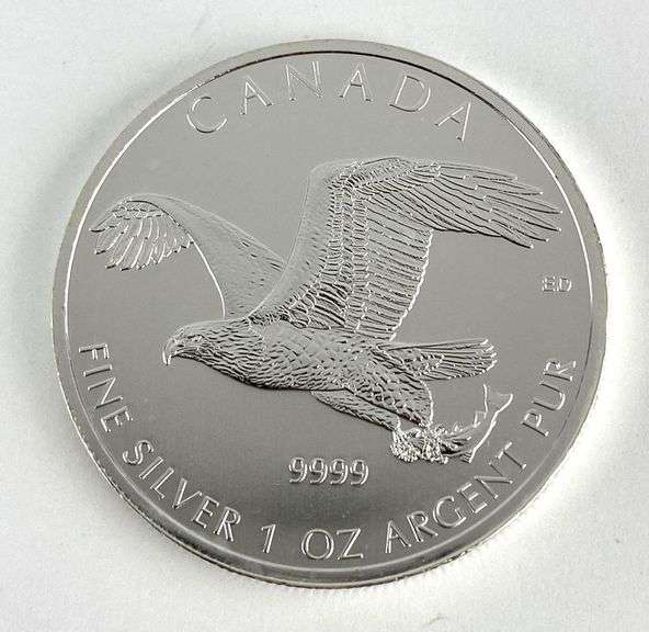 2014 Canada $5 Bald Eagle 1 oz .999 Fine Silver Coin - Matthew Bullock ...