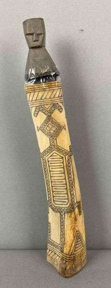 Vintage Indonesian Tribal Carved Bone Container - Matthew Bullock ...