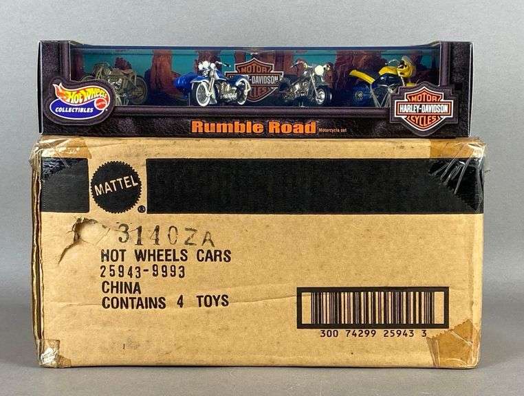 Factory Box of Hot Wheels Harley Davidson Rumble Road Motorcycle Set ...
