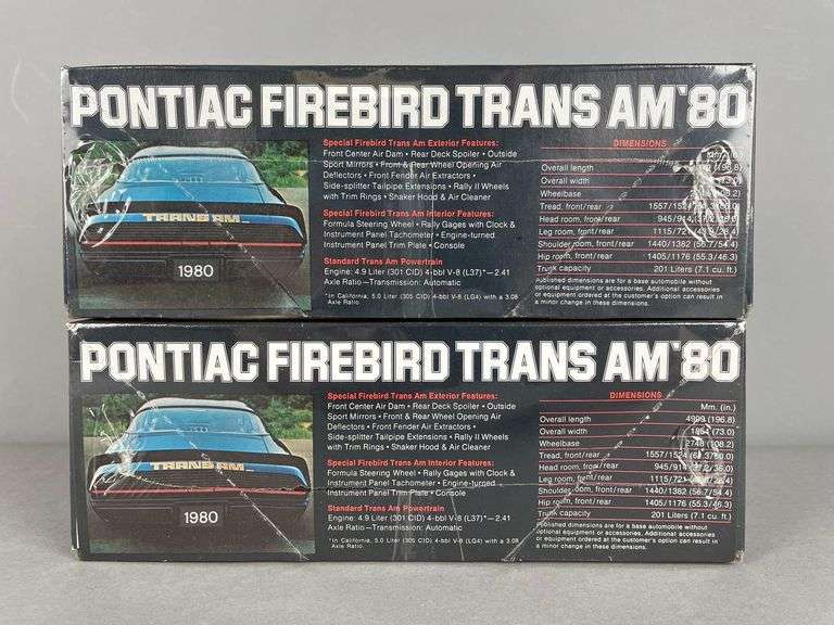 Group of 2 1980 Pontiac Firebird Trans Am Model Kits - Matthew Bullock ...