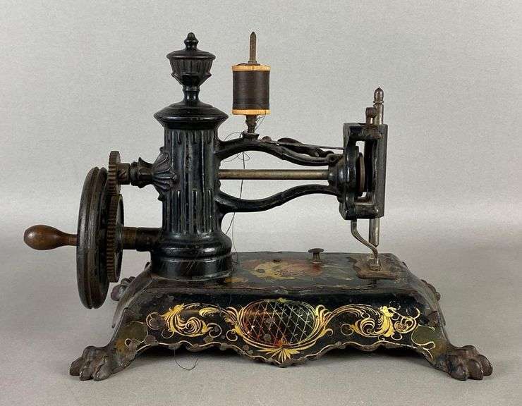 Antique Shaw and Clark Cast Iron Hand-Crank Sewing Machine - Matthew ...
