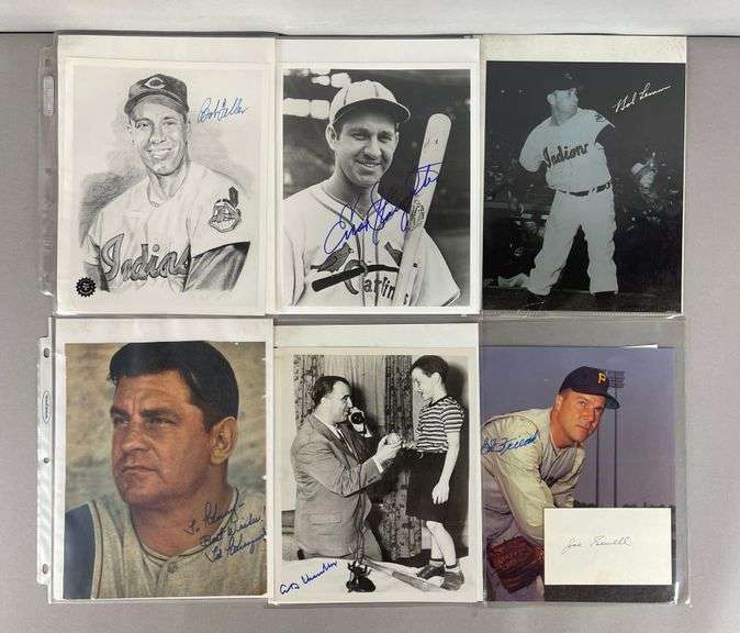 7 - Baseball Signed Photo, Magazine photo, and Index Card with HOFs ...