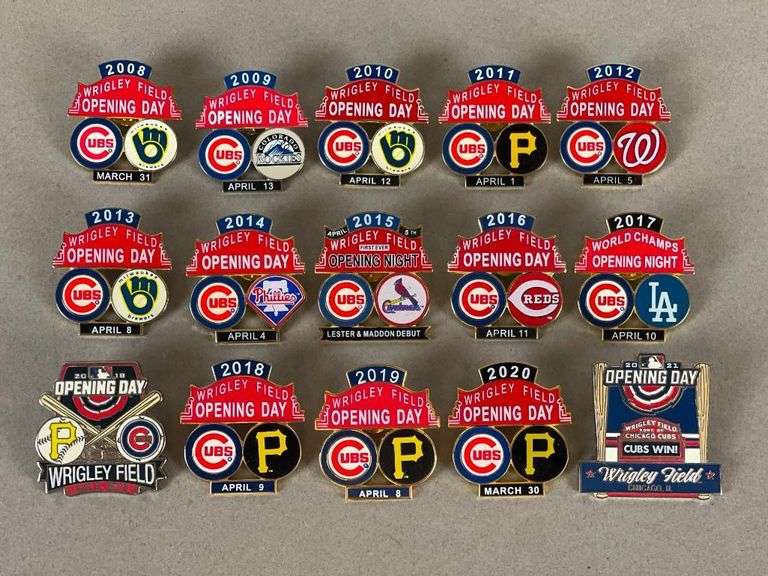 15 - 2008 - 21 Chicago Cubs Wrigley Field Opening Day Pins - Matthew ...
