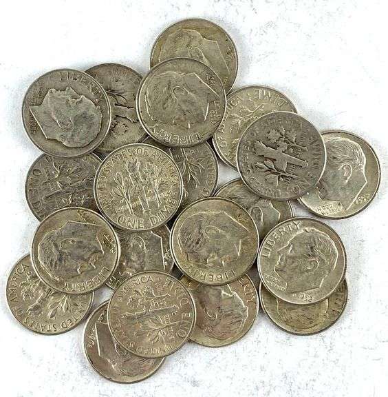 Group of 20 Roosevelt 90% Silver Dimes - Matthew Bullock Auctioneers