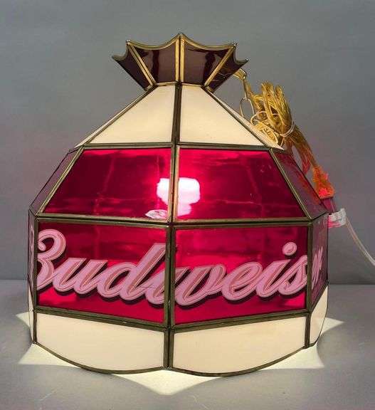 Budweiser Beer Glass Advertising Pendant Lamp - Matthew Bullock Auctioneers