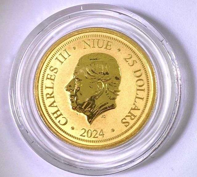 2024 NIUE $25 Growth 1/4 oz .999 Fine Gold Coin - Matthew Bullock Auctioneers