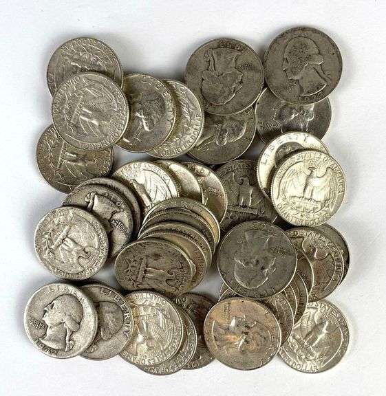 Group of 40 US Washington Silver Quarters - Matthew Bullock Auctioneers