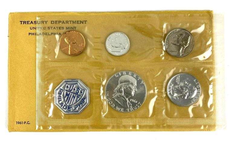1961 US Mint Philadelphia coin Proof Set - Matthew Bullock Auctioneers