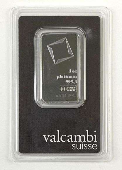 Valcambi Suisse 1 oz Platinum Bar/Ingot - Matthew Bullock Auctioneers