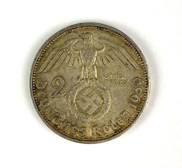 1939 WW2 German Paul von Hindenburg 2 Reichsmark Silver Coin - Matthew ...