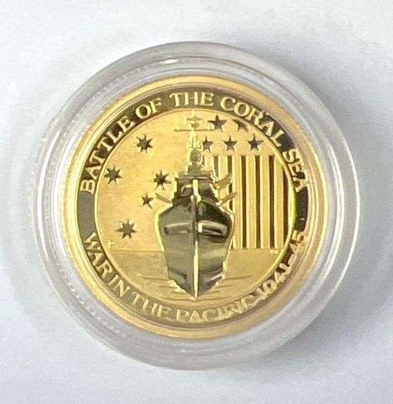 2014 Australia $15 Battle of the Coral Sea 1/10th oz .9999 Fine Gold ...