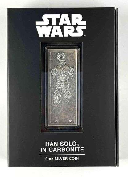 2022 New Zealand Mint Star Wars Han Solo in Carbonite 3 oz .999 Fine ...