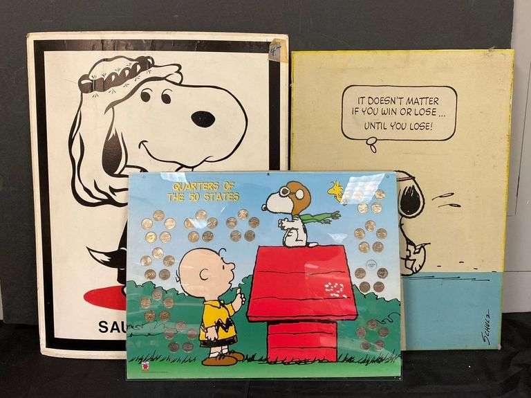 Group of 3 Peanuts Snoopy Posters and More - Matthew Bullock Auctioneers