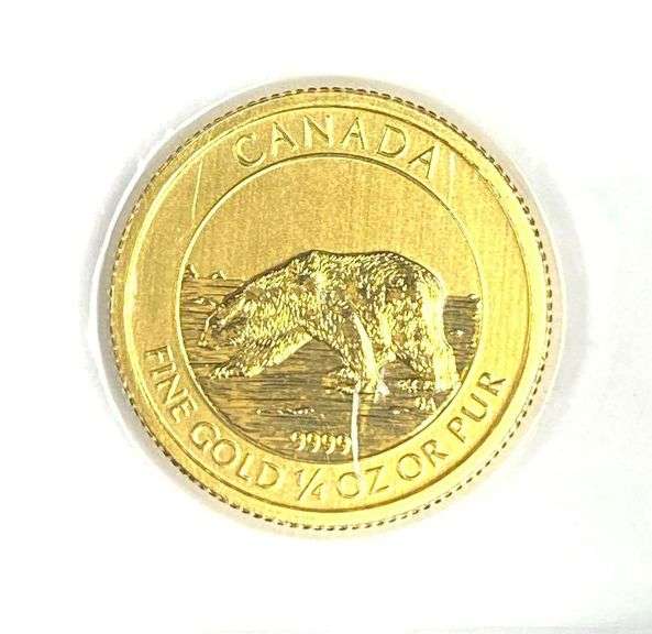 2013 Canada $10 Polar Bear 1/4 oz 9999 Fine Gold Coin - Matthew Bullock ...