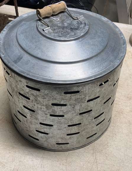 Neat new large Olive bucket (metal) - McNatt Real Estate