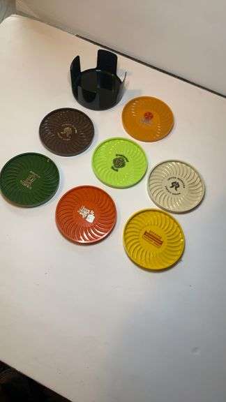 Rare! Ritepoint USA Set of neat Adv coasters with stand - McNatt Real ...