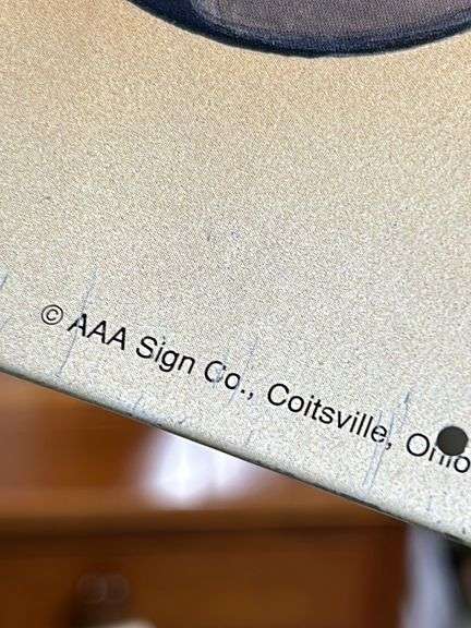 AAA 1993 Coltsville Ohio metal embossed sign - McNatt Real Estate
