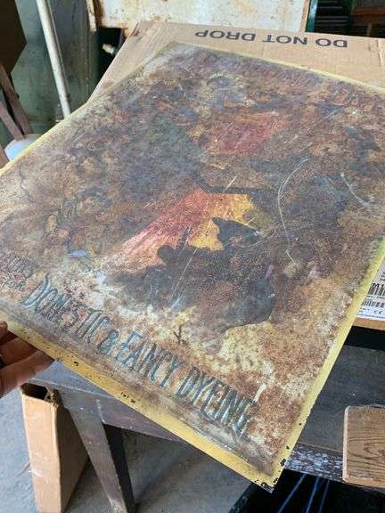 Diamond Dyes metal sign -Uncleaned - McNatt Real Estate
