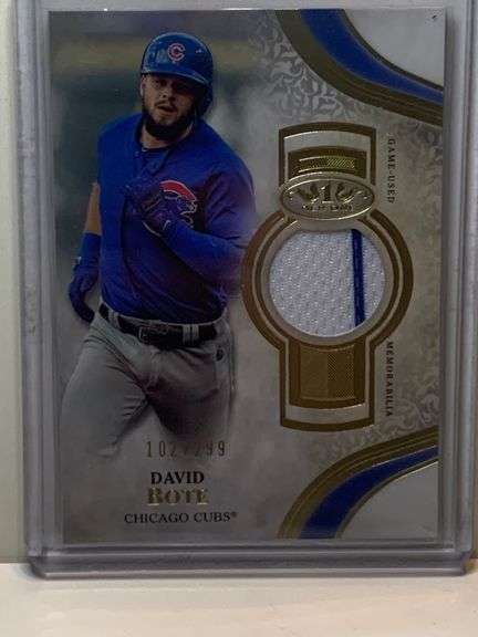 Nice authentic Game worn David Bote card # 102 of 199 Tier 1 Relic ...