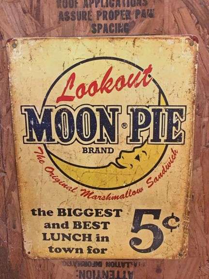 Smaller Moon Pie metal sign - McNatt Real Estate