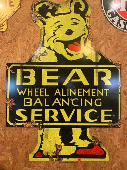 Large Bear wheel alignment sign - McNatt Real Estate