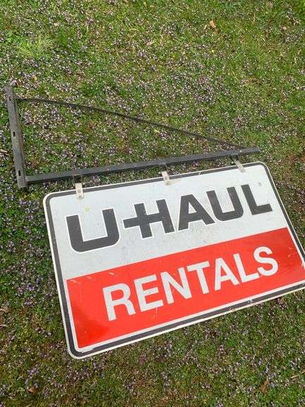 Double sided U-Haul sign with bracket - McNatt Real Estate