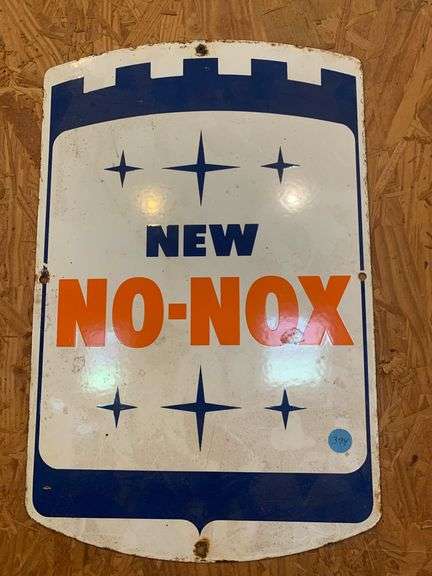 Vintage New Nox porcelian enamel sign - McNatt Real Estate