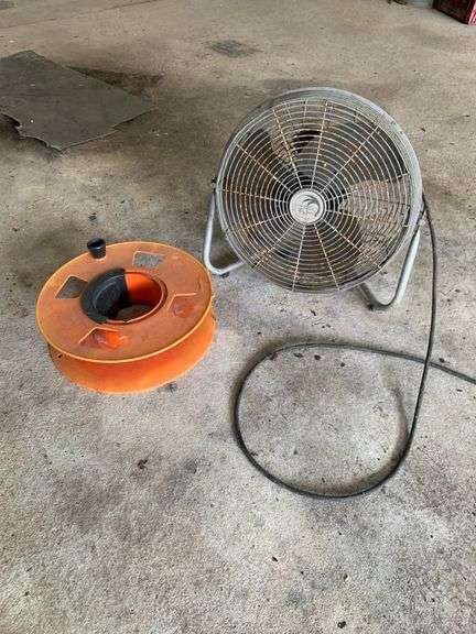 Floor fan and extension cord reel - McNatt Real Estate