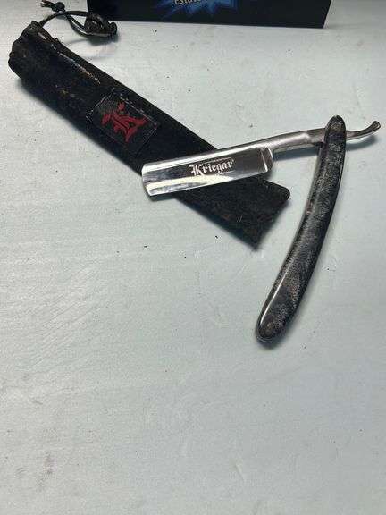Nice Kriegar Straight razor with felt case - McNatt Real Estate