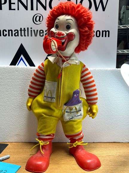 VINTAGE RONALD MCDONALD DOLL 1978 19 1/2" TALL NO WHISTLE - McNatt Real ...