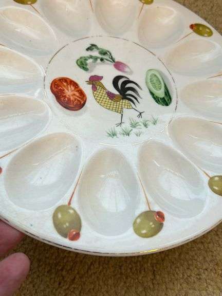 Vintage Egg Plate, Deviled Egg Dish, Ceramic Egg plate - McNatt Real Estate