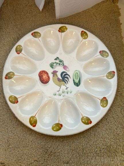 Vintage Egg Plate, Deviled Egg Dish, Ceramic Egg plate - McNatt Real Estate